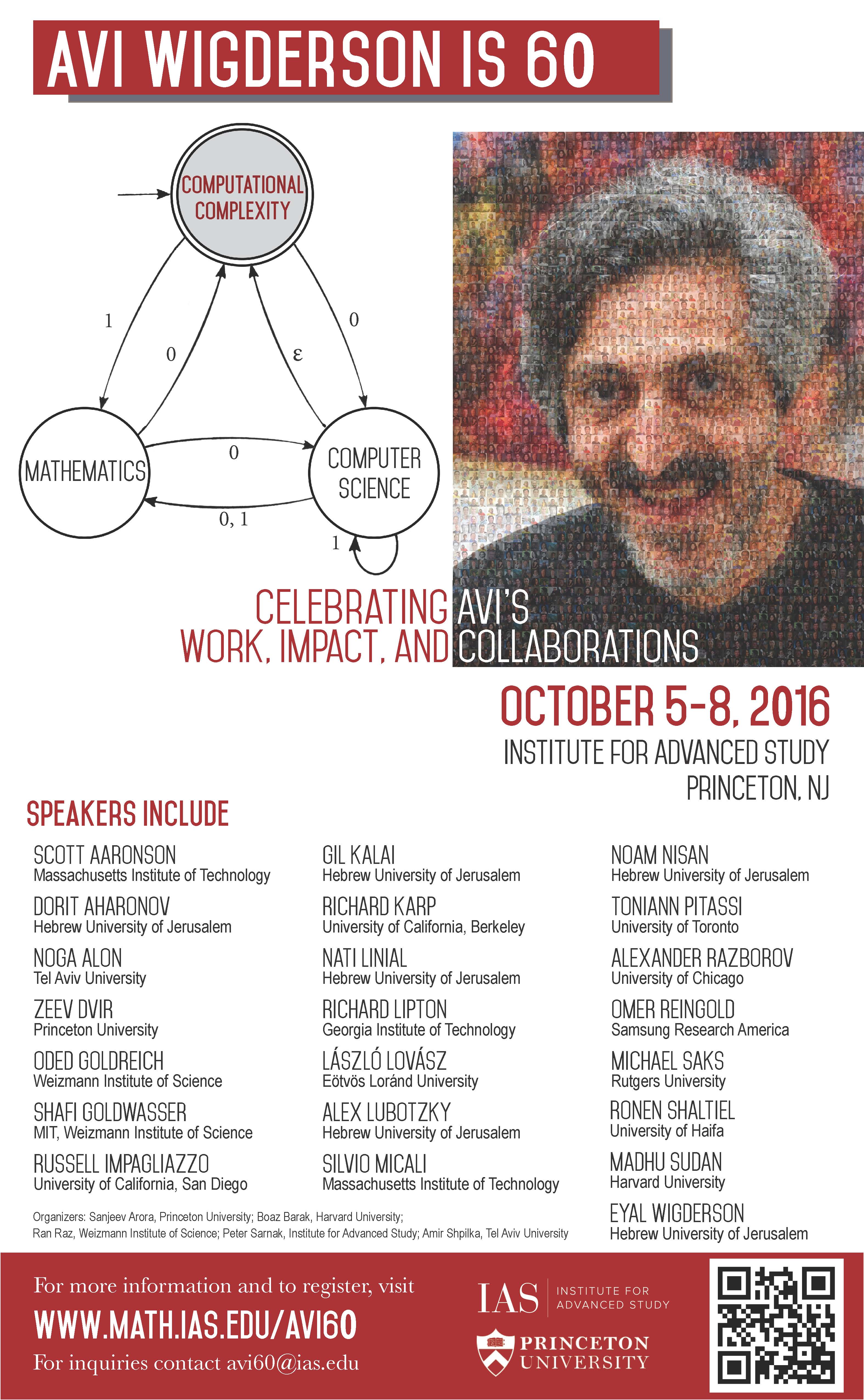 Avi Wigderson Birthday Conference - Events | Institute for Advanced Study