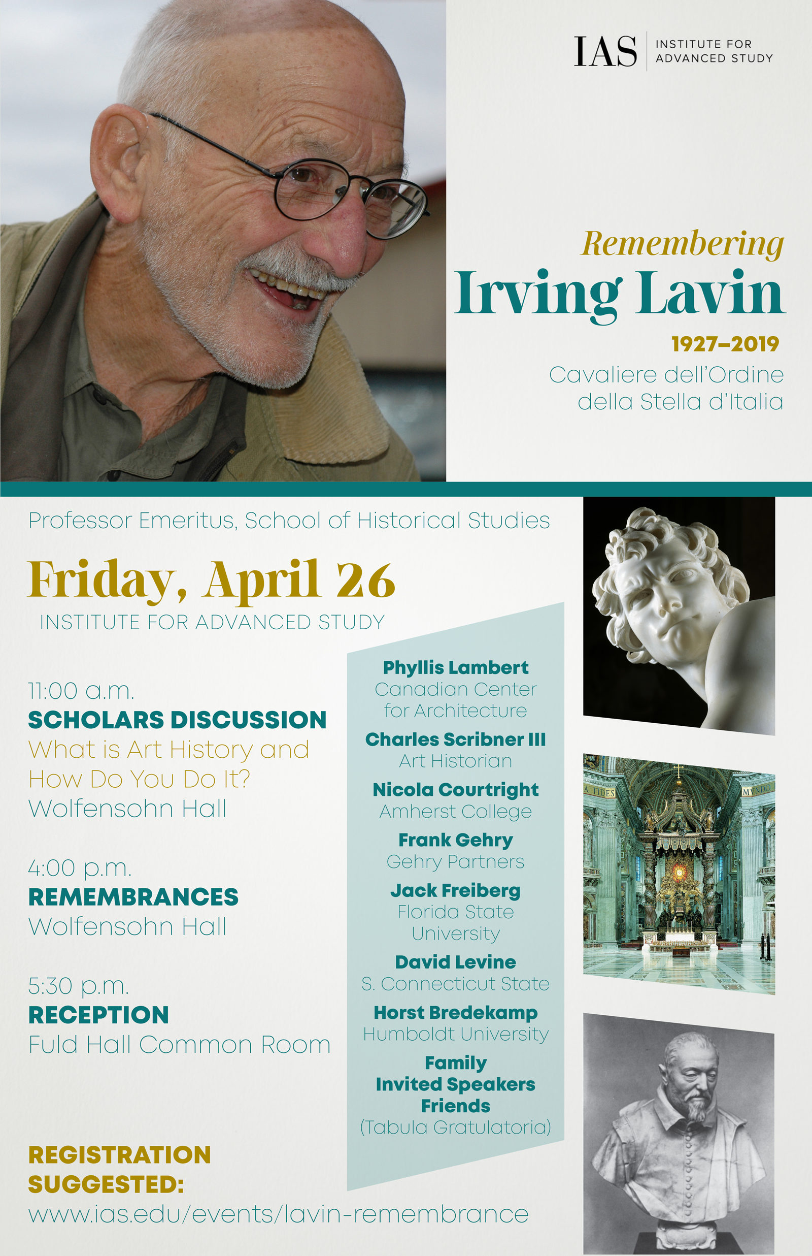 Remembering Irving Lavin, 1927-2019 - Events | Institute for Advanced Study
