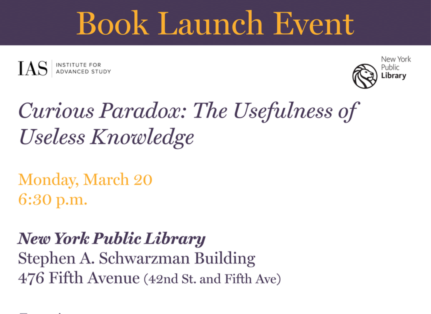 Curious Paradox: The Usefulness of Useless Knowledge at the New York ...