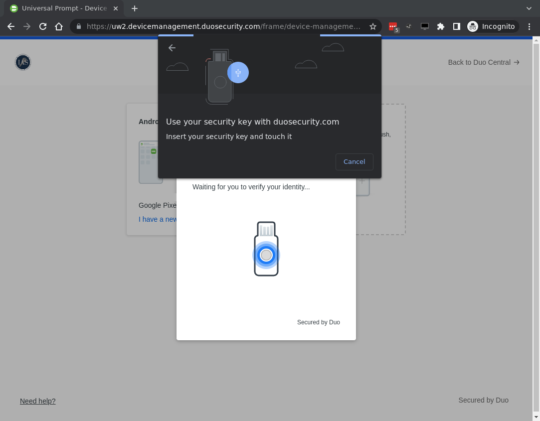Manage your Duo Multi-Factor Secure Key on Duo Central - IAS Computing ...